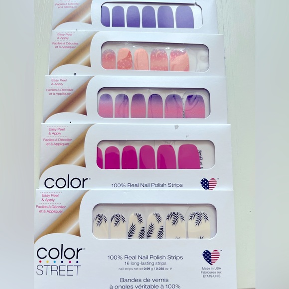 Color Street | Bath & Body | Set Of 5 Color Street Sets Purple Pink ...